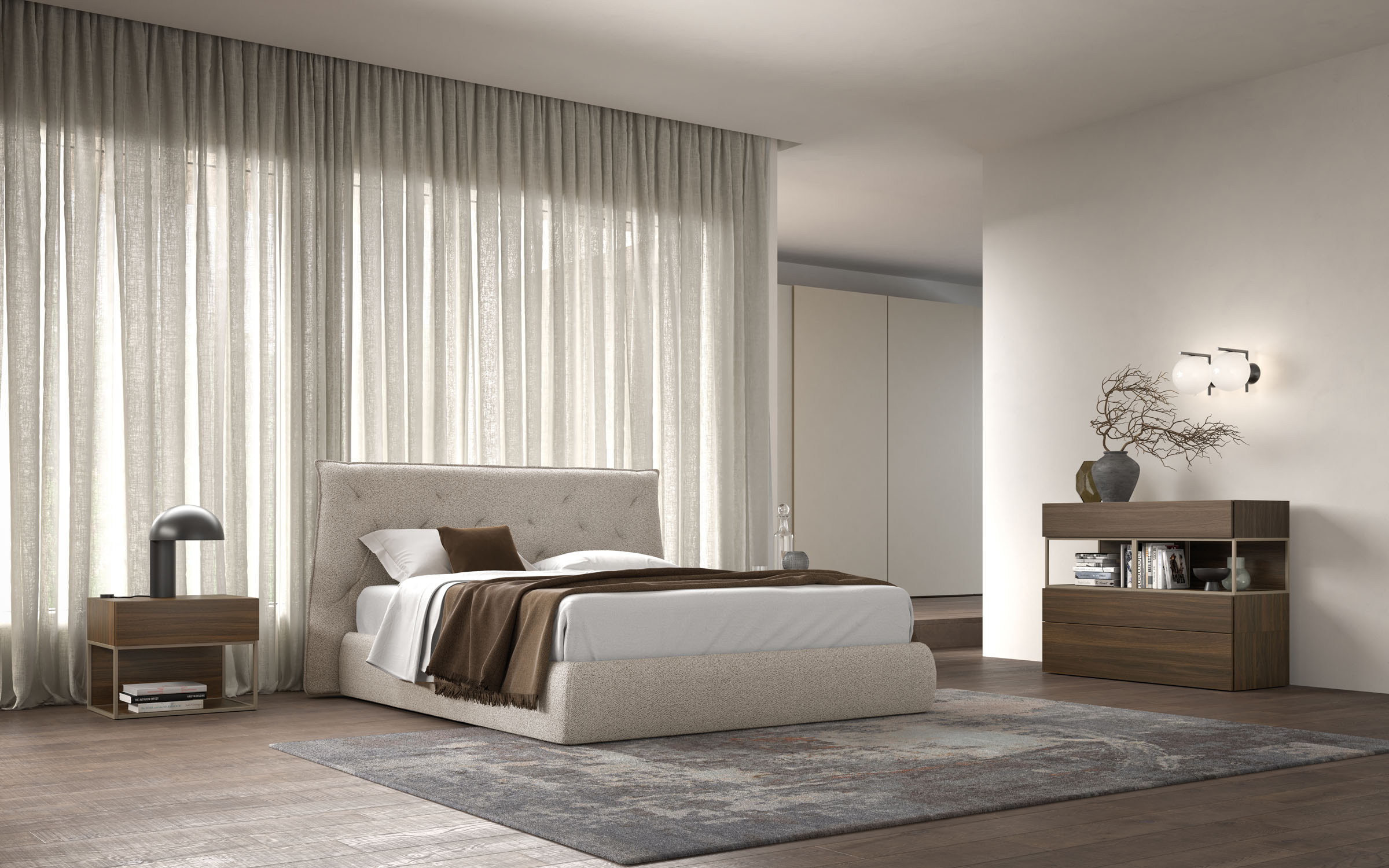 Fiocco composition Night 21 - Upholstered beds, Night collection - Orme
