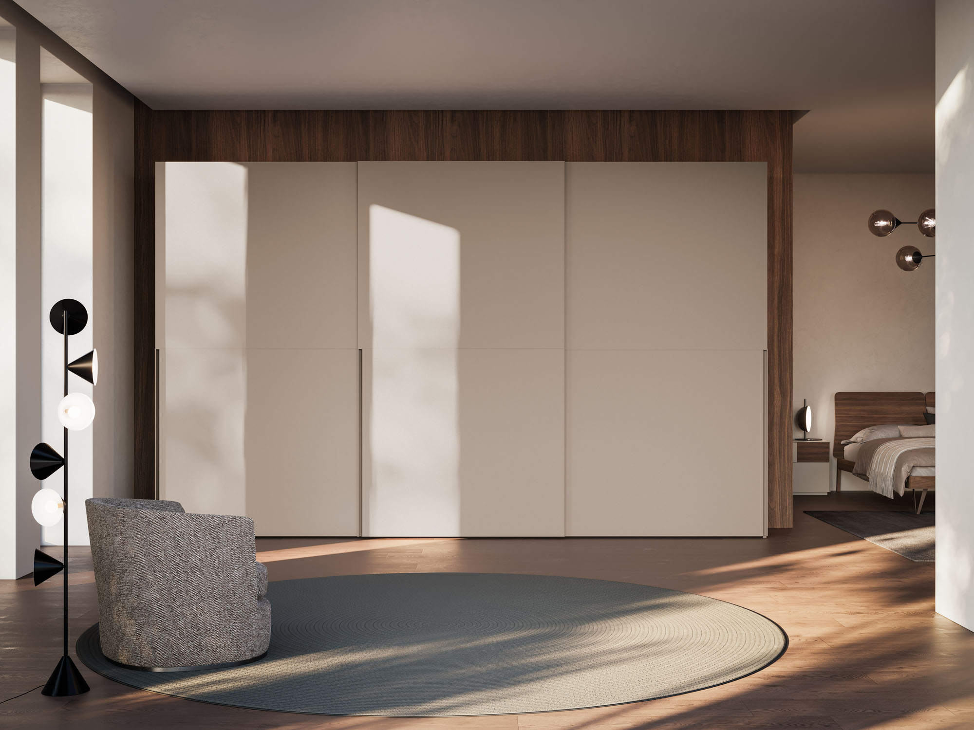 Sliding wardrobe with Gola 1200 doors composition Night 26 - Sliding wardrobes, Vertigo ...