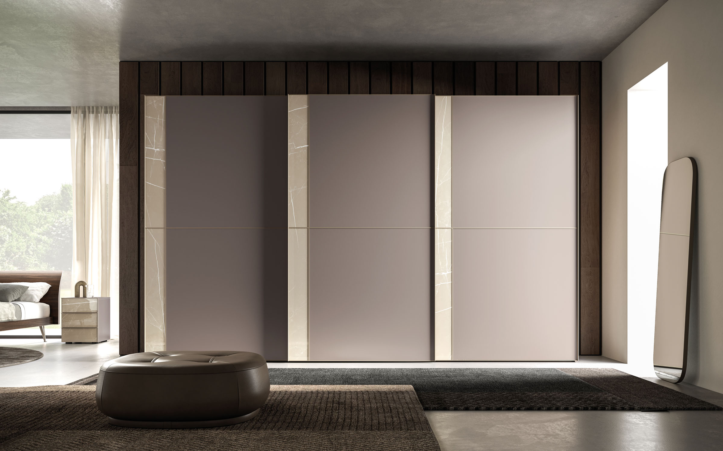 Sliding wardrobe with Frame Cross doors composition Night 34 - Sliding wardrobes, Vertigo ...